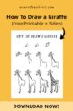 How To Draw a Giraffe (Free Printable + Video)