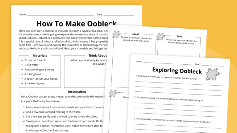 How To Make Oobleck (Free Printable Worksheet)