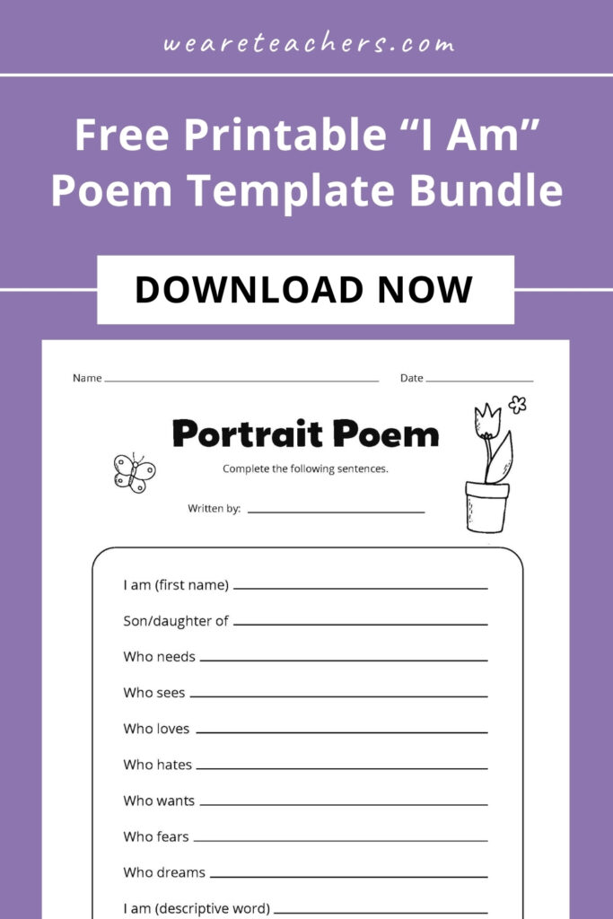 Free Printable "I Am" Poem Template Bundle