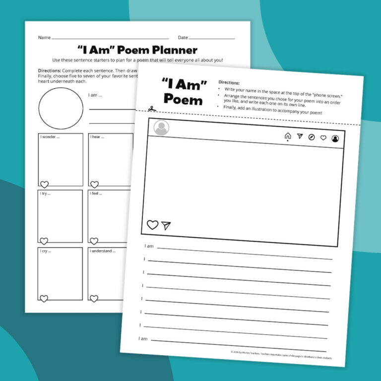 Free Printable "I Am" Poem Template Bundle