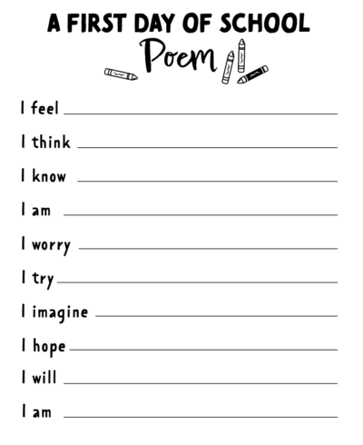 Fun First-Day-of-School Worksheets (Free Printables)