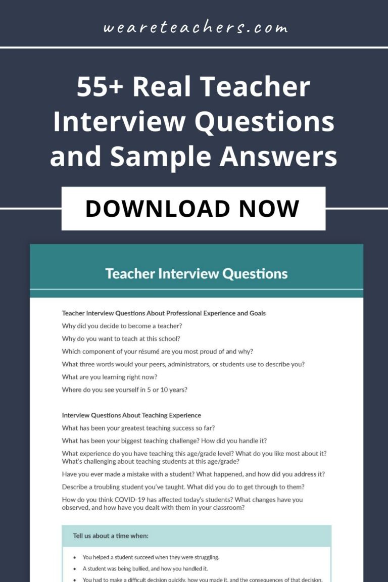 55+ Real Teacher Interview Questions and Sample Answers