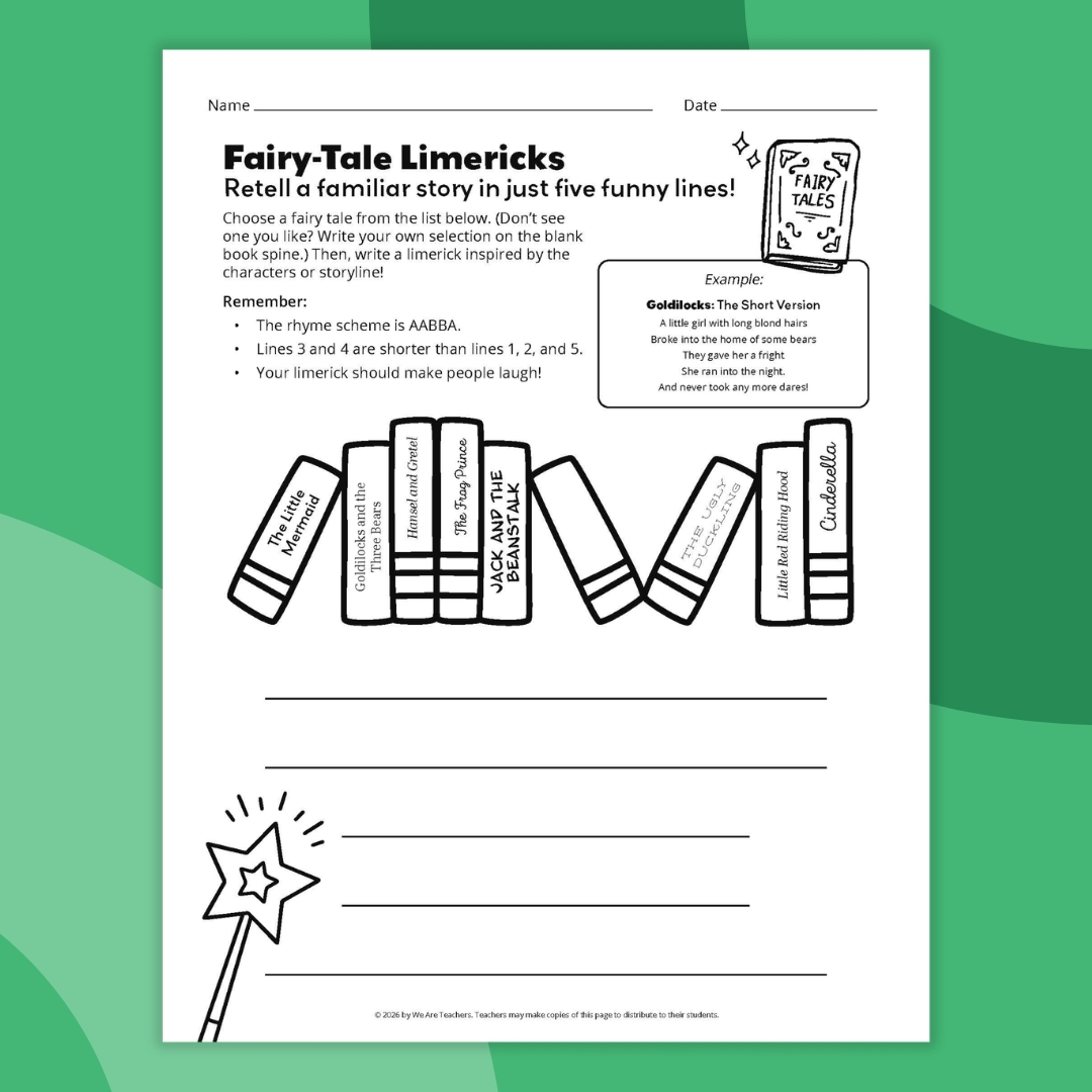 Limerick Worksheet Bundle for Kids (Free Printable)