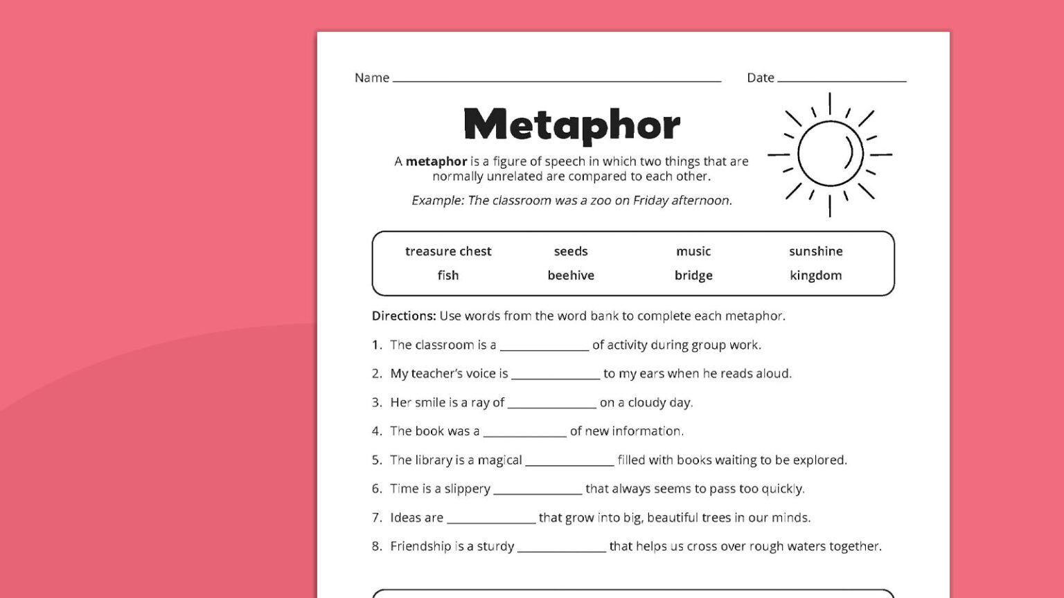 Figurative Language Worksheets