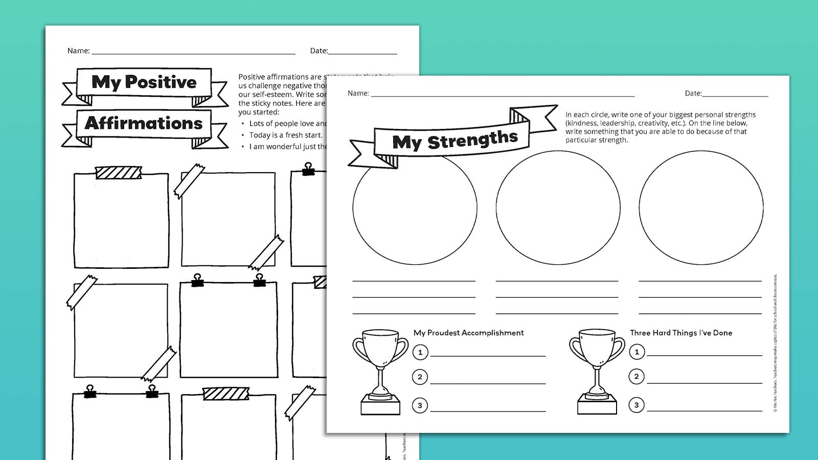 Get Our Free Bundle of Self-Esteem Worksheets