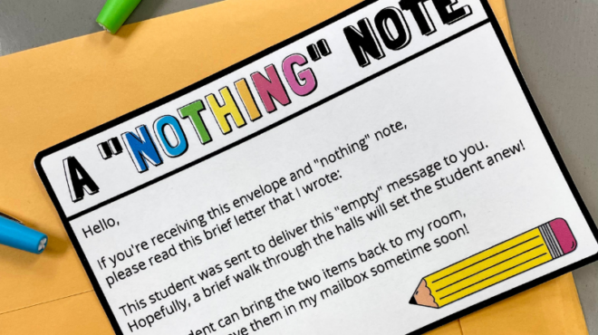 Why We're Forever Fans of the "Nothing Note" - We Are Teachers