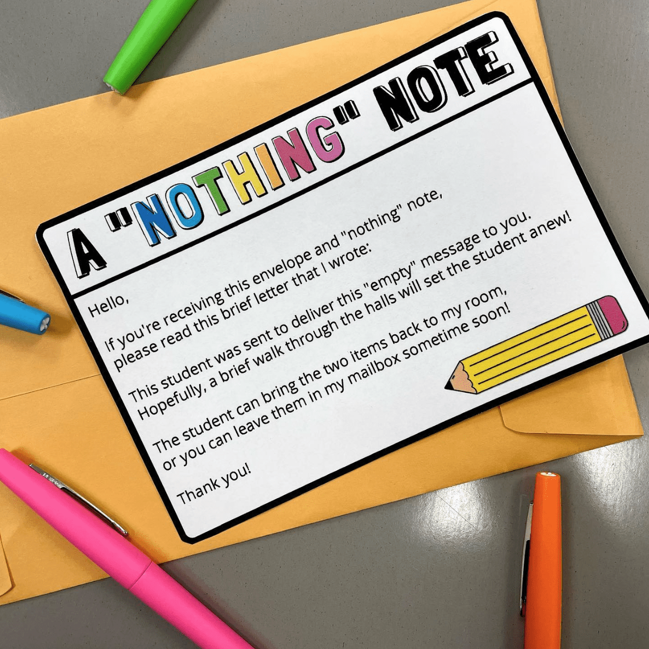 Why We're Forever Fans of the "Nothing Note" - We Are Teachers