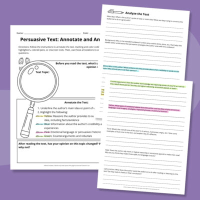 Free Persuasive Essay Worksheet Bundle (Activities & Examples!)