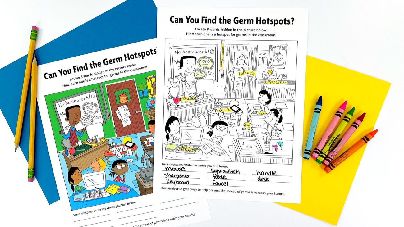 Sign Up and Get This Free Germ Hotspots Hidden Picture Activity