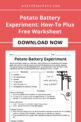 Potato Battery Experiment: How-To Plus Free Worksheet