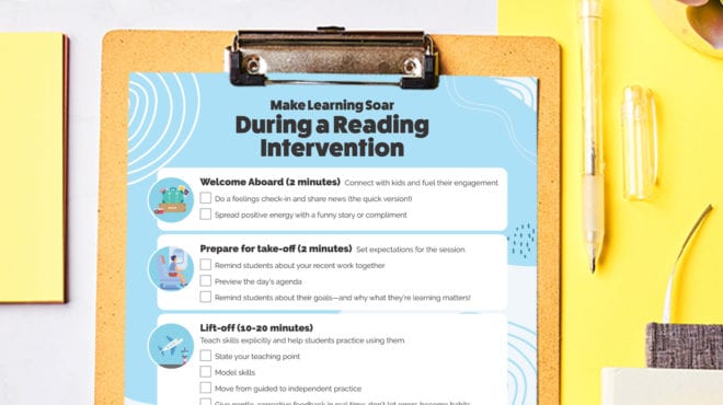 Reading Intervention Checklist for Elementary Teachers