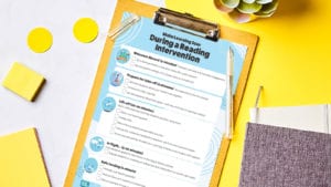 Reading Intervention Checklist for Elementary Teachers