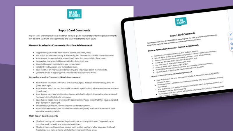 168 Report Card Comments, Plus Writing Tips (Free Printables)