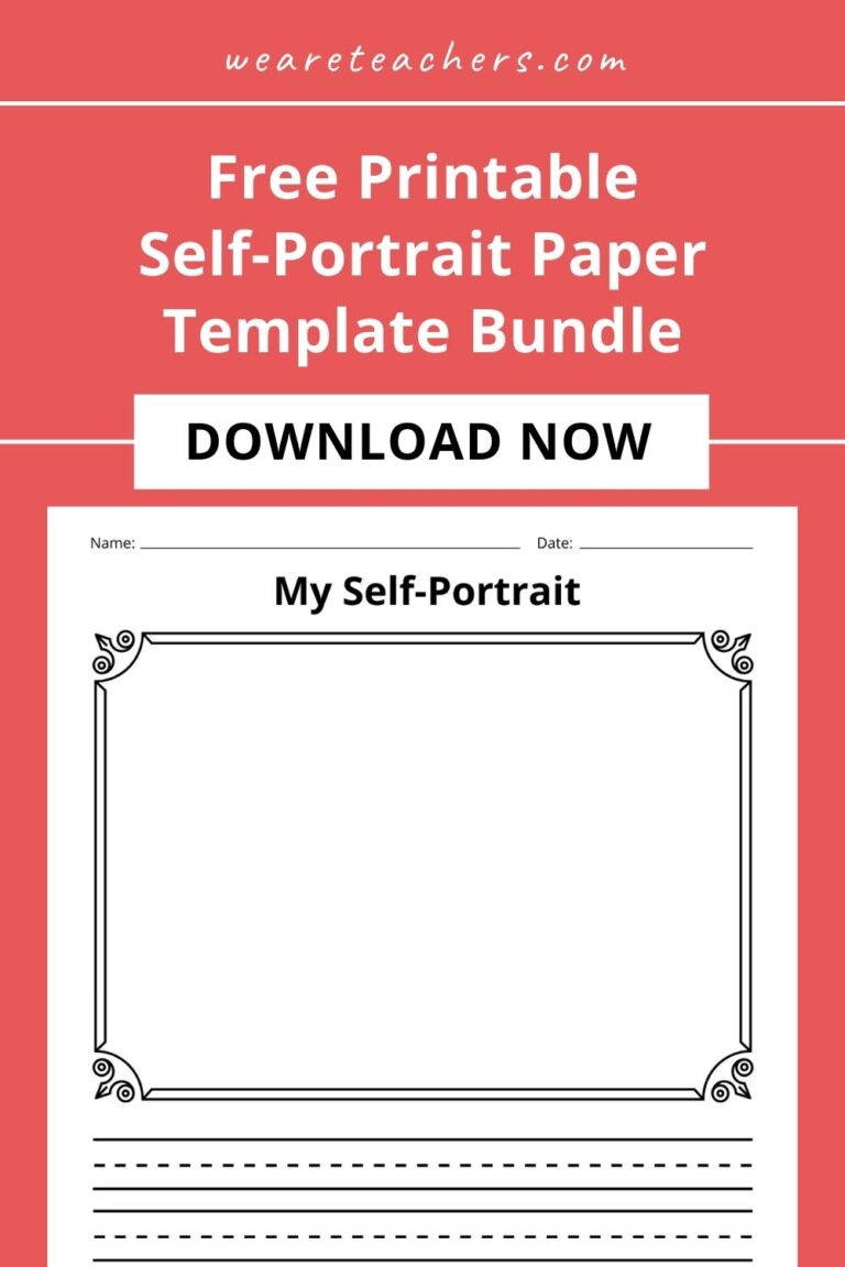 Free Printable Self-Portrait Paper Template Bundle