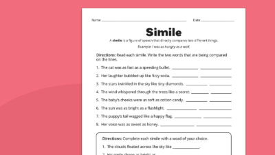Figurative Language Worksheets
