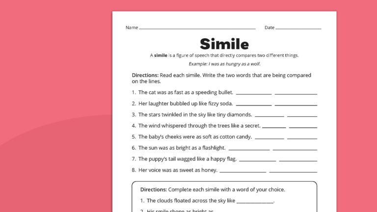 Figurative Language Worksheets