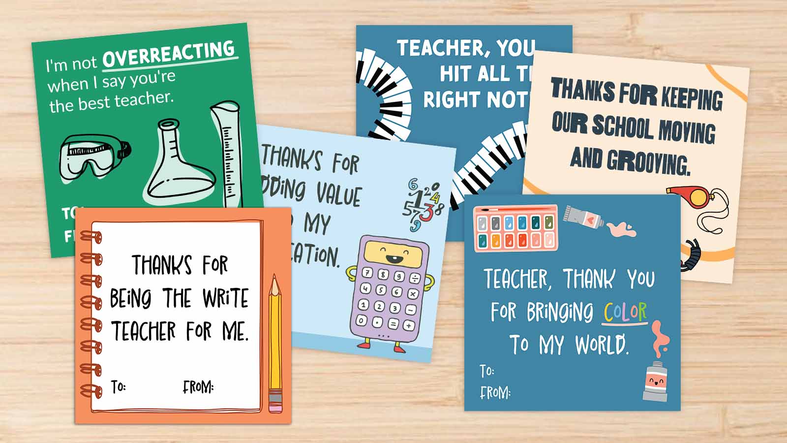 19 Free Printable Teacher Thank-You Cards