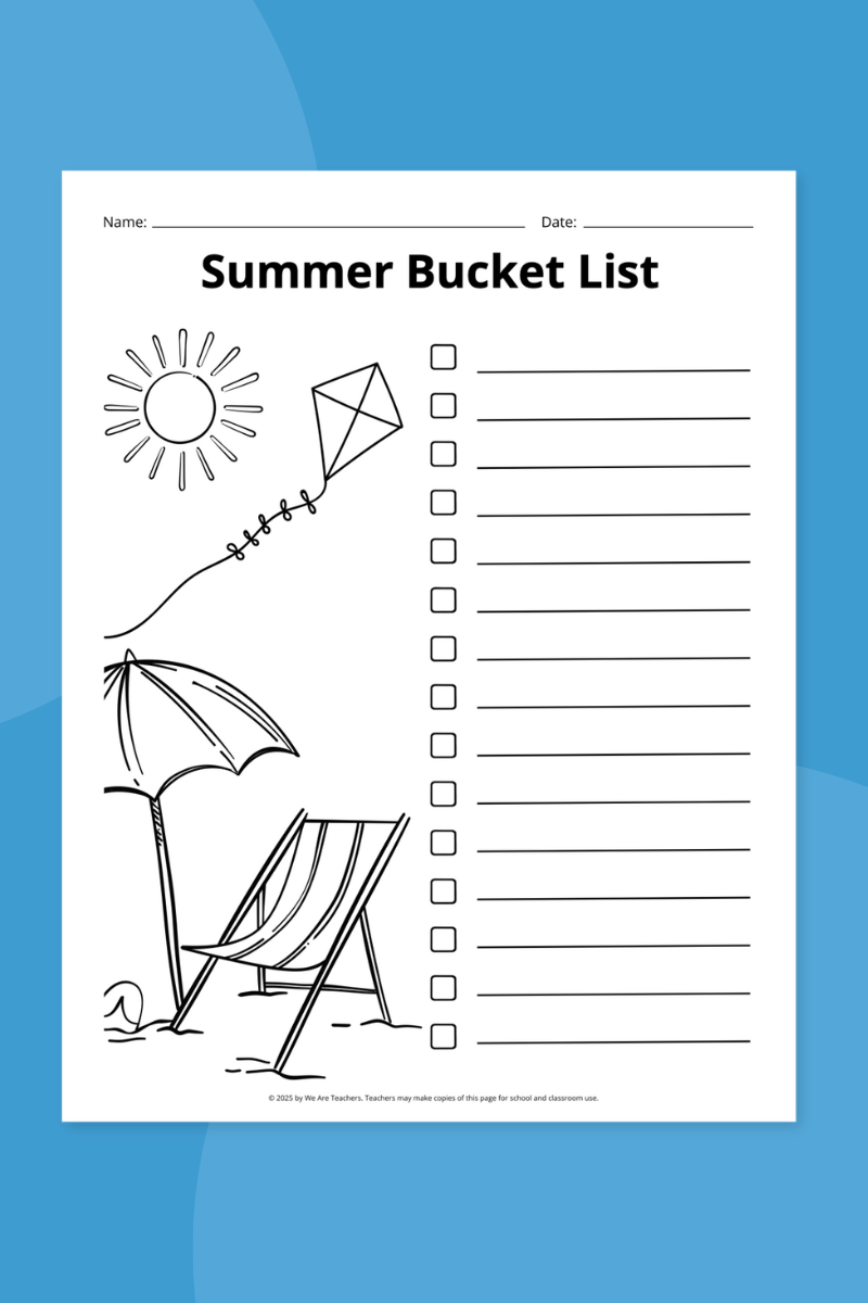 Summer Bucket List Printables
