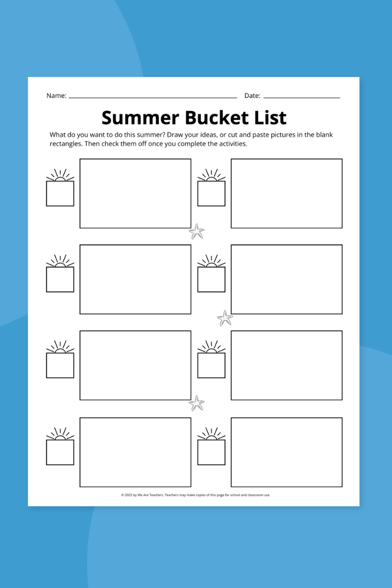 Summer Bucket List Printables - Asha Modern School