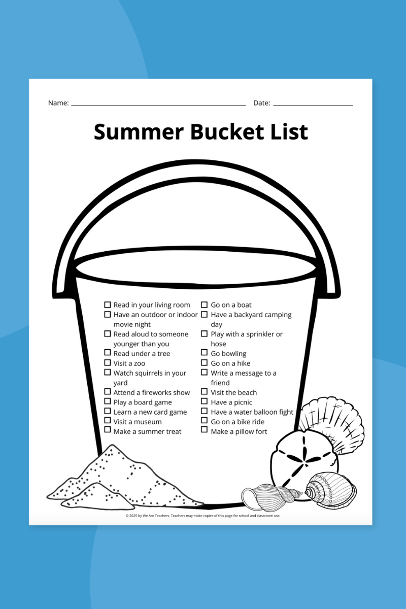 Summer Bucket List Printables - Asha Modern School