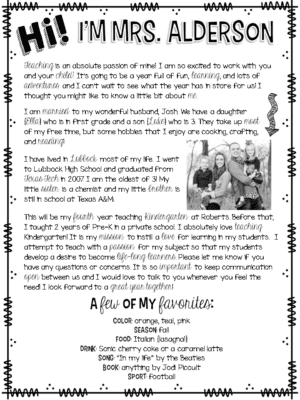 Teacher Introduction Letter to Parents Examples