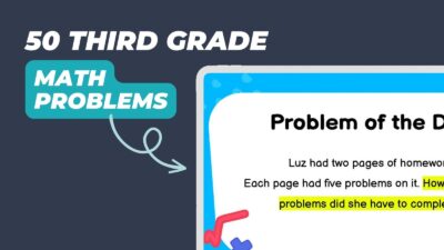 50 Third Grade Math Word Problems of the Day