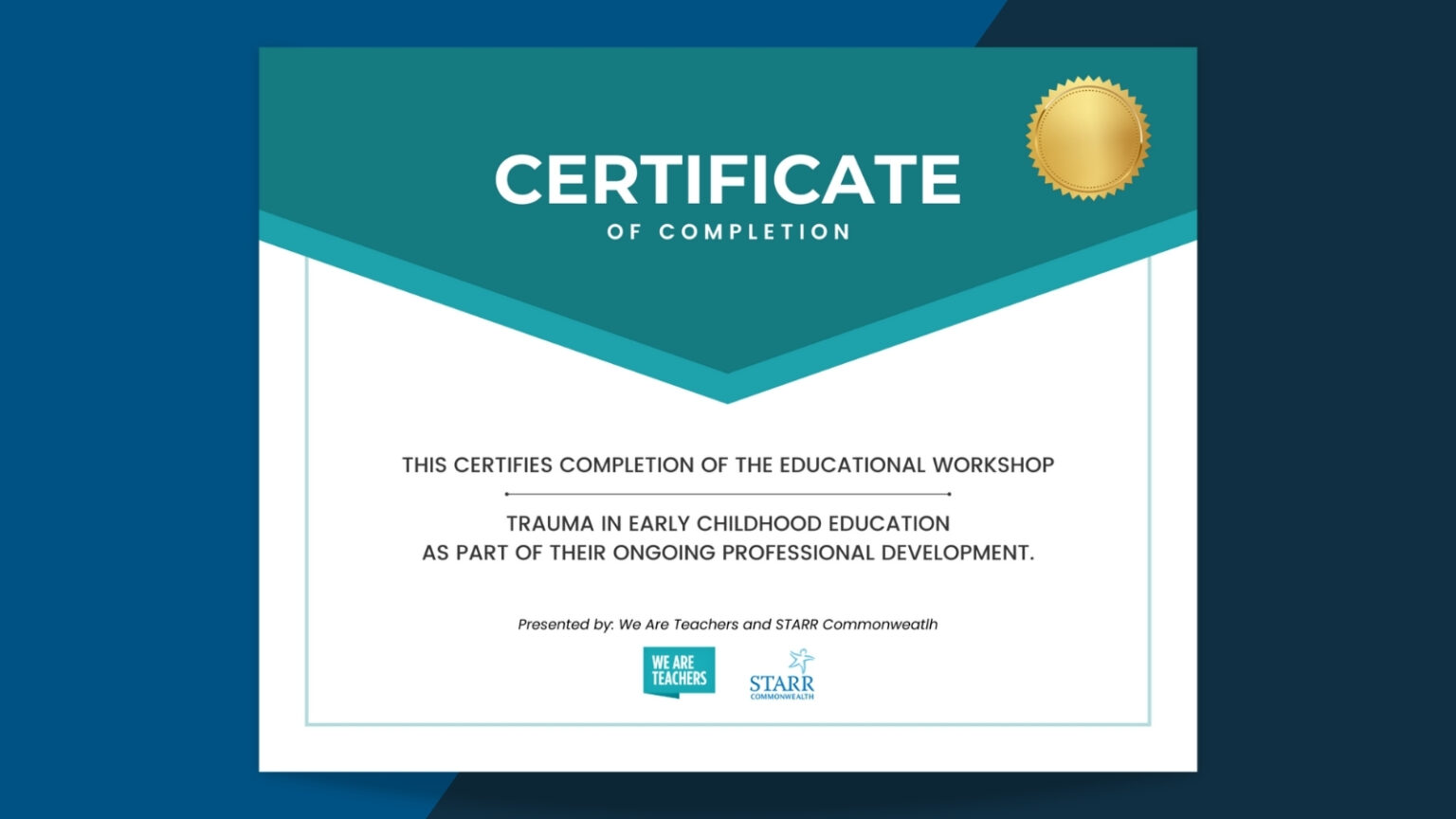 Free Teacher Workshop on Trauma Training in Early Childhood