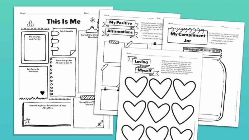 Get Our Free Bundle of Self-Esteem Worksheets