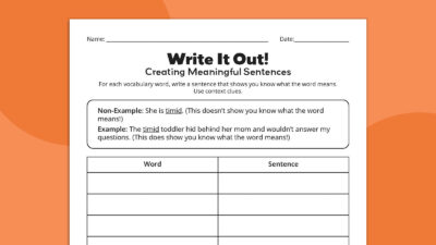 Vocabulary Worksheets: Free Download To Use With Any Word List